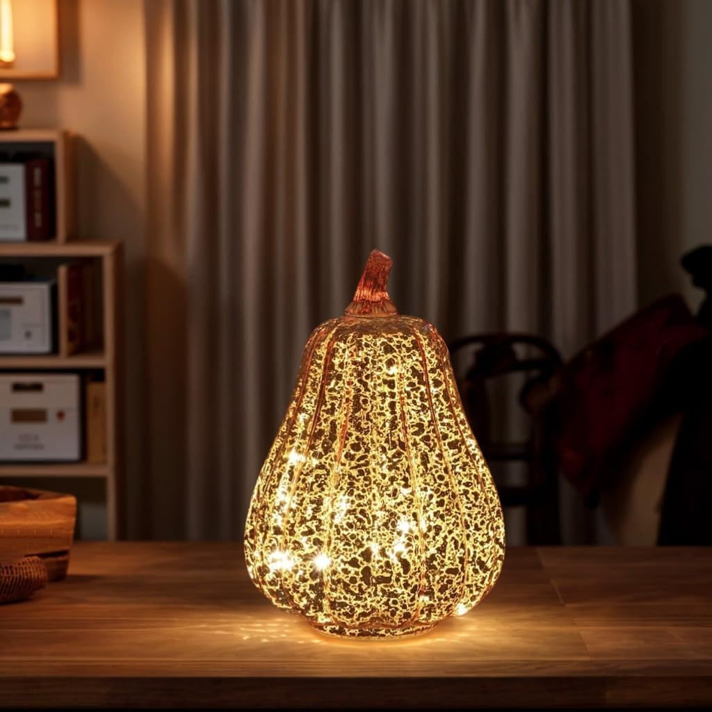 FESTILA Twinkle Light Pumpkins, Timer Lighted Up Sparkling Starry Night ...