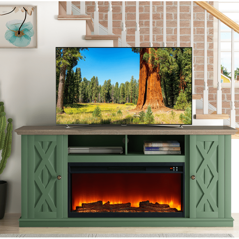 78 tv stand with fireplace store