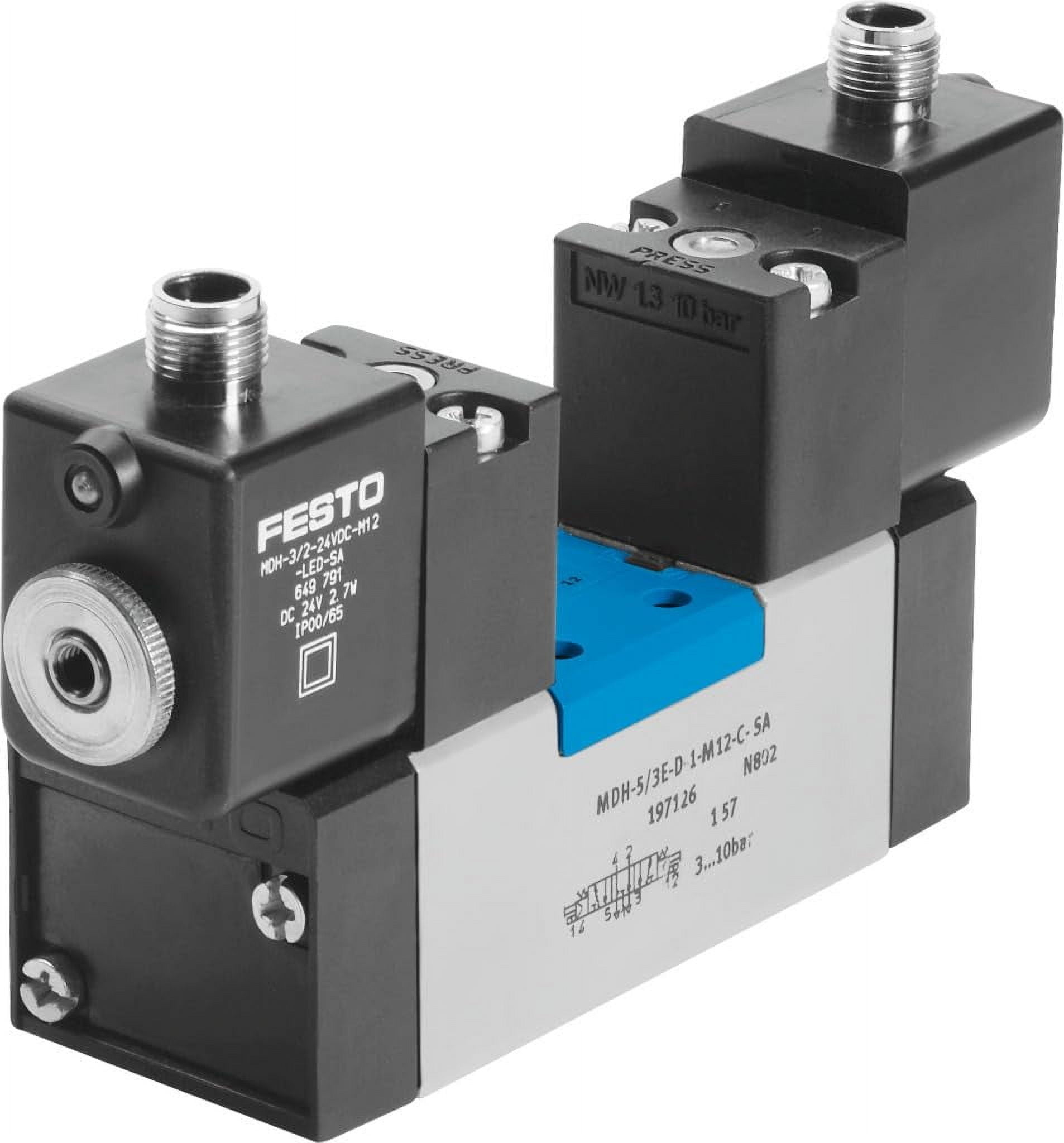 FESTO MDH-5/2-D-3-M12-C 533009 Solenoid valve - Walmart.com