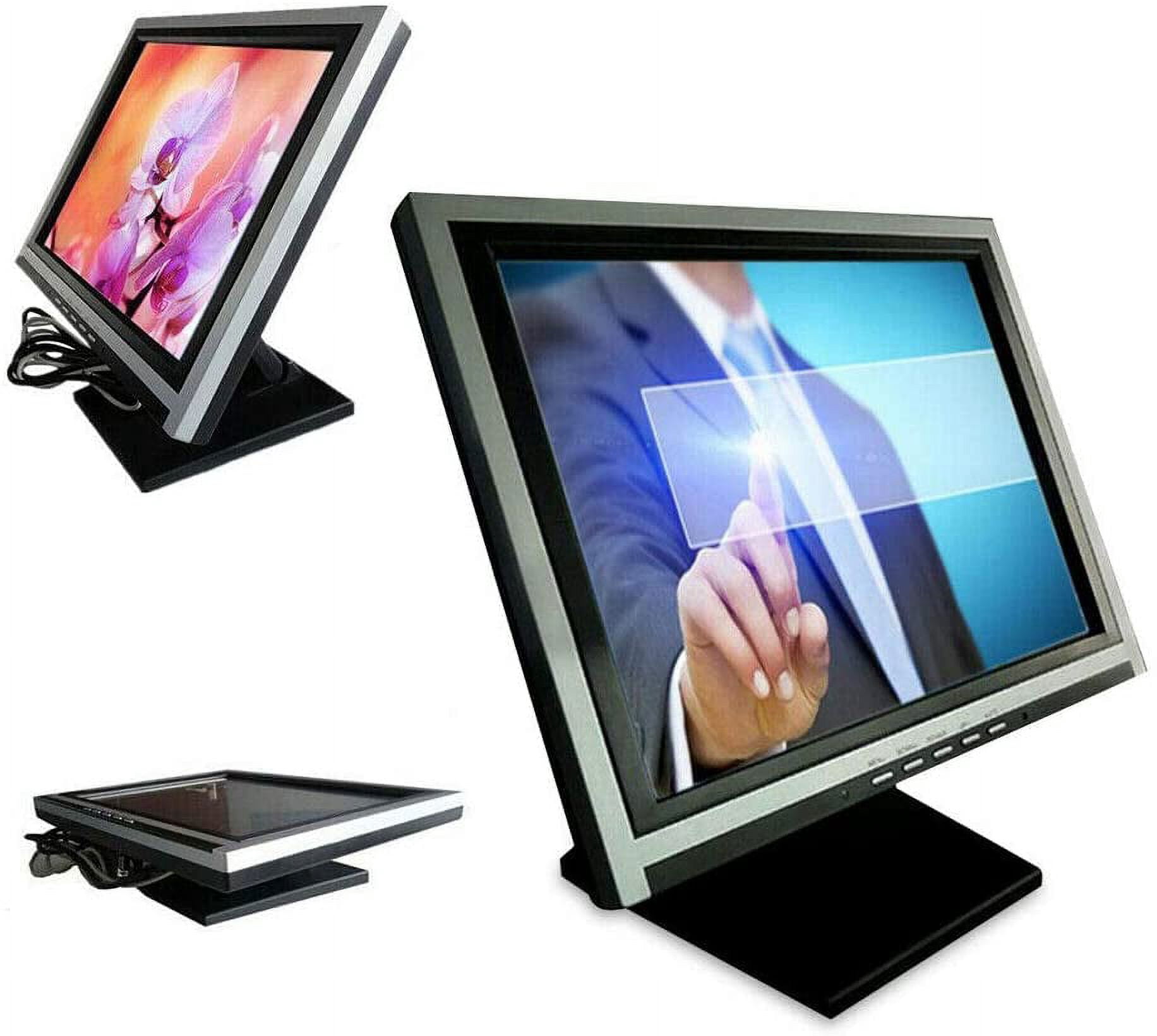 FETCOI 15'' LCD VGA Touch Screen Monitor USB Port POS Stand Restaurant ...