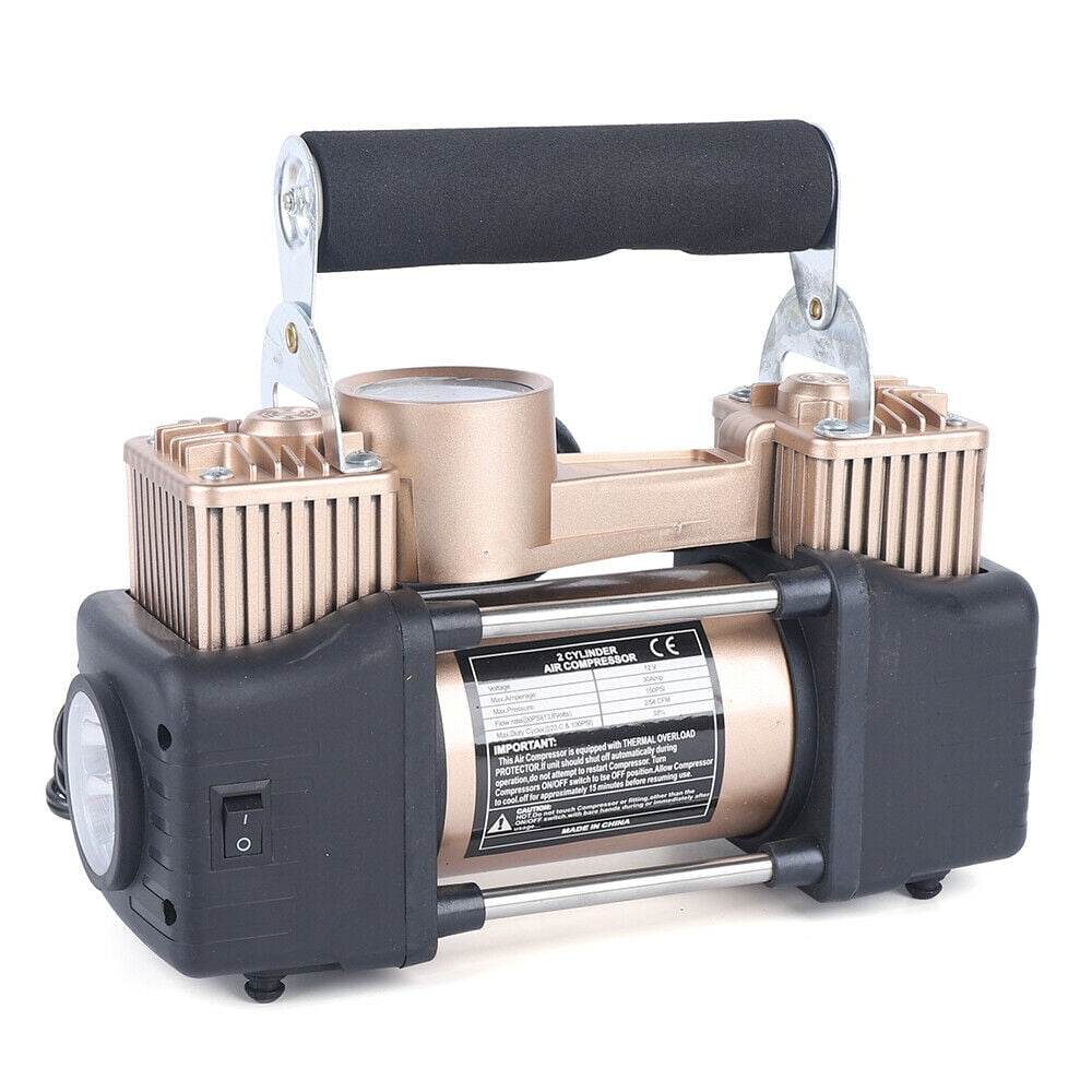 FETCOI 150PSI Dual Cylinder Portable 12V Air Compressor Pump Tire ...