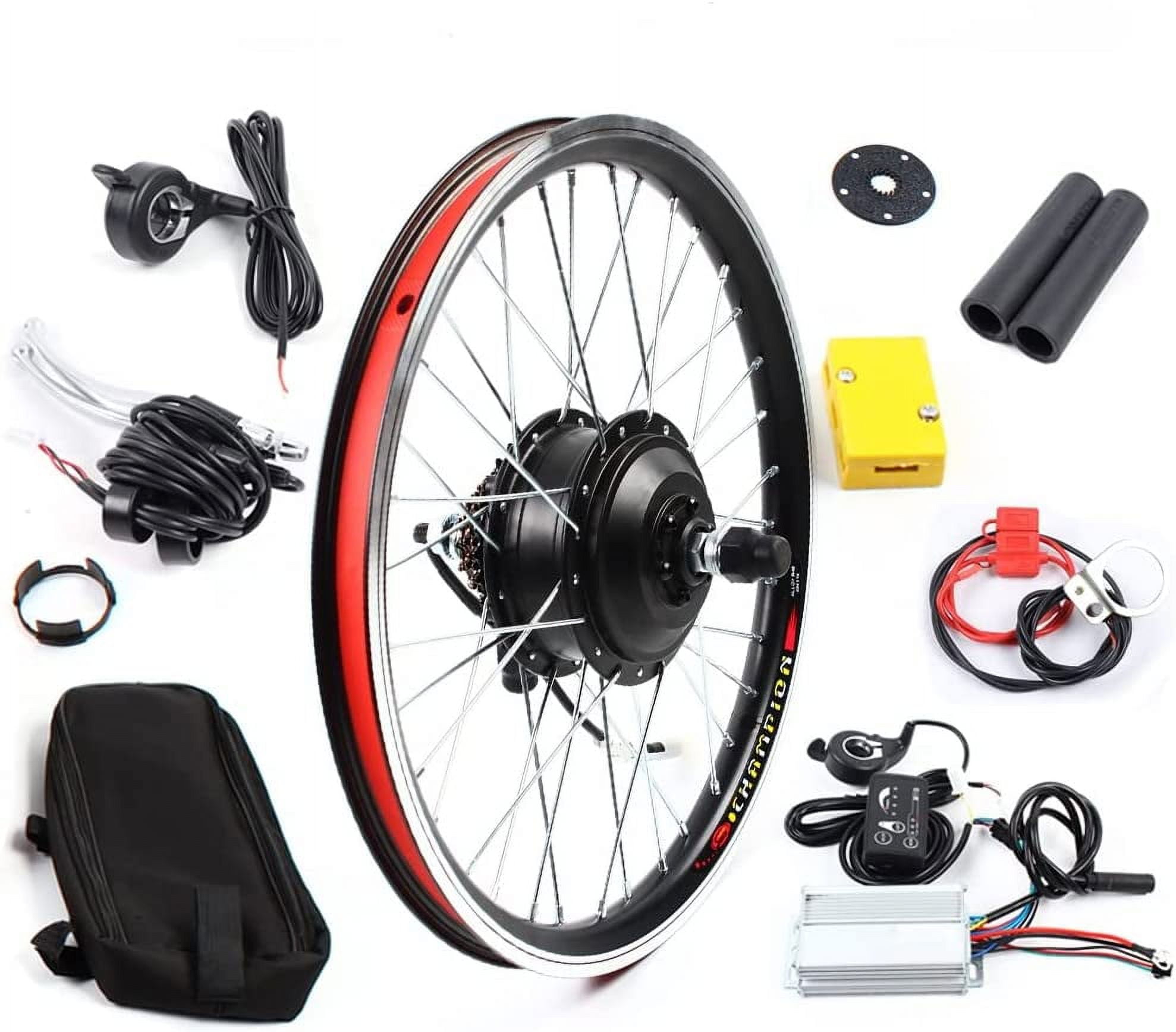FETCOI 20" Rear Wheel Hub Electric Bike Conversion Kit, 36V 250W E-Bike Powerful Hub Motor Kit ...