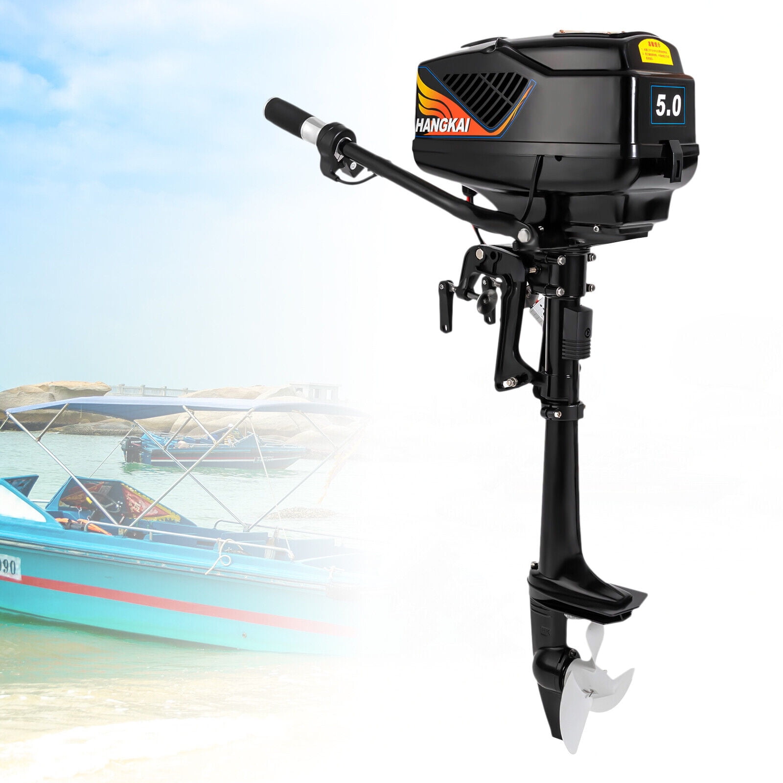 FETCOI 5HP 48V 1.2KW Electric Outboard Motor Fishing Boat Engine ...