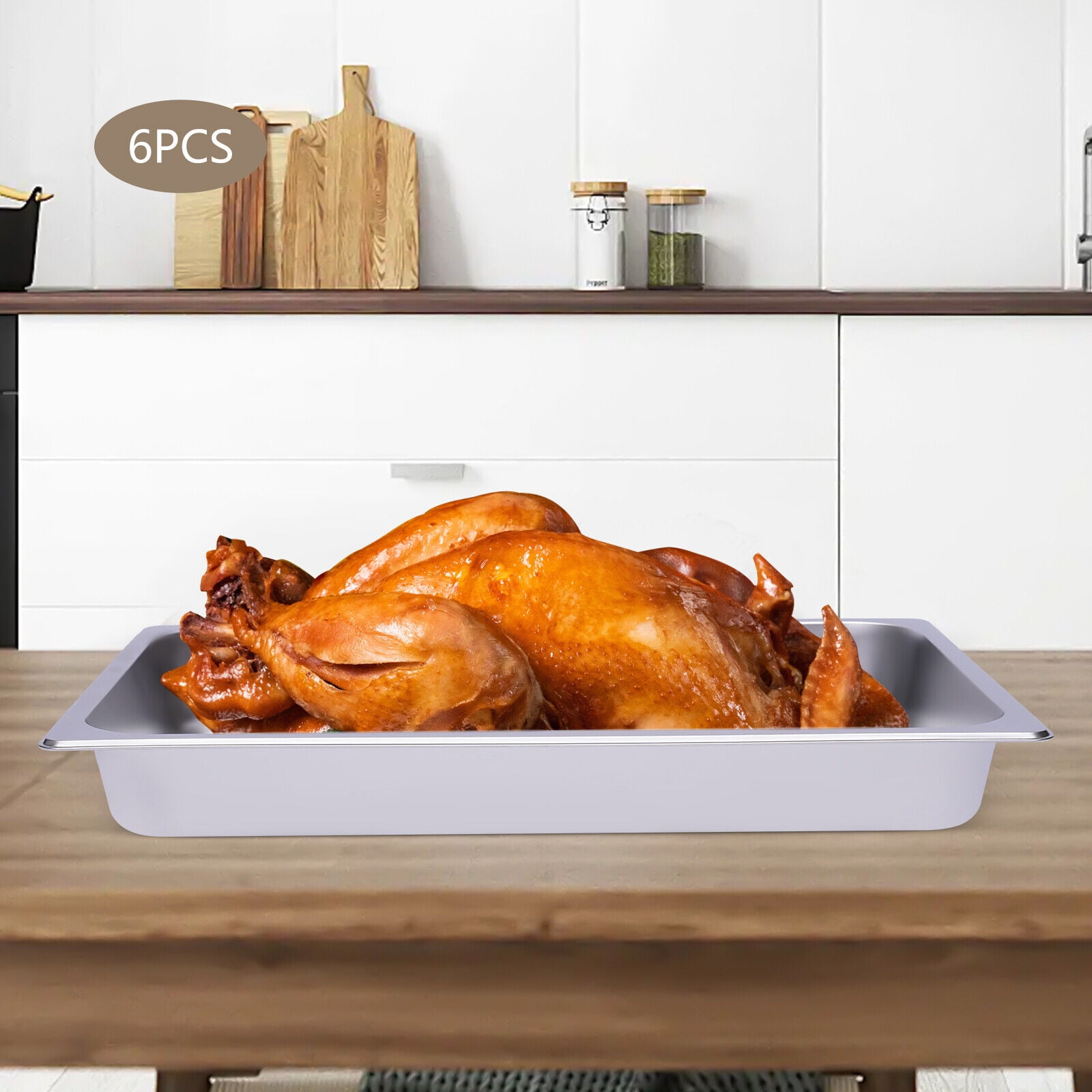 FETCOI 6 PCS BBQ Platters Large Stainless Steel Grill Plate Restaurant ...