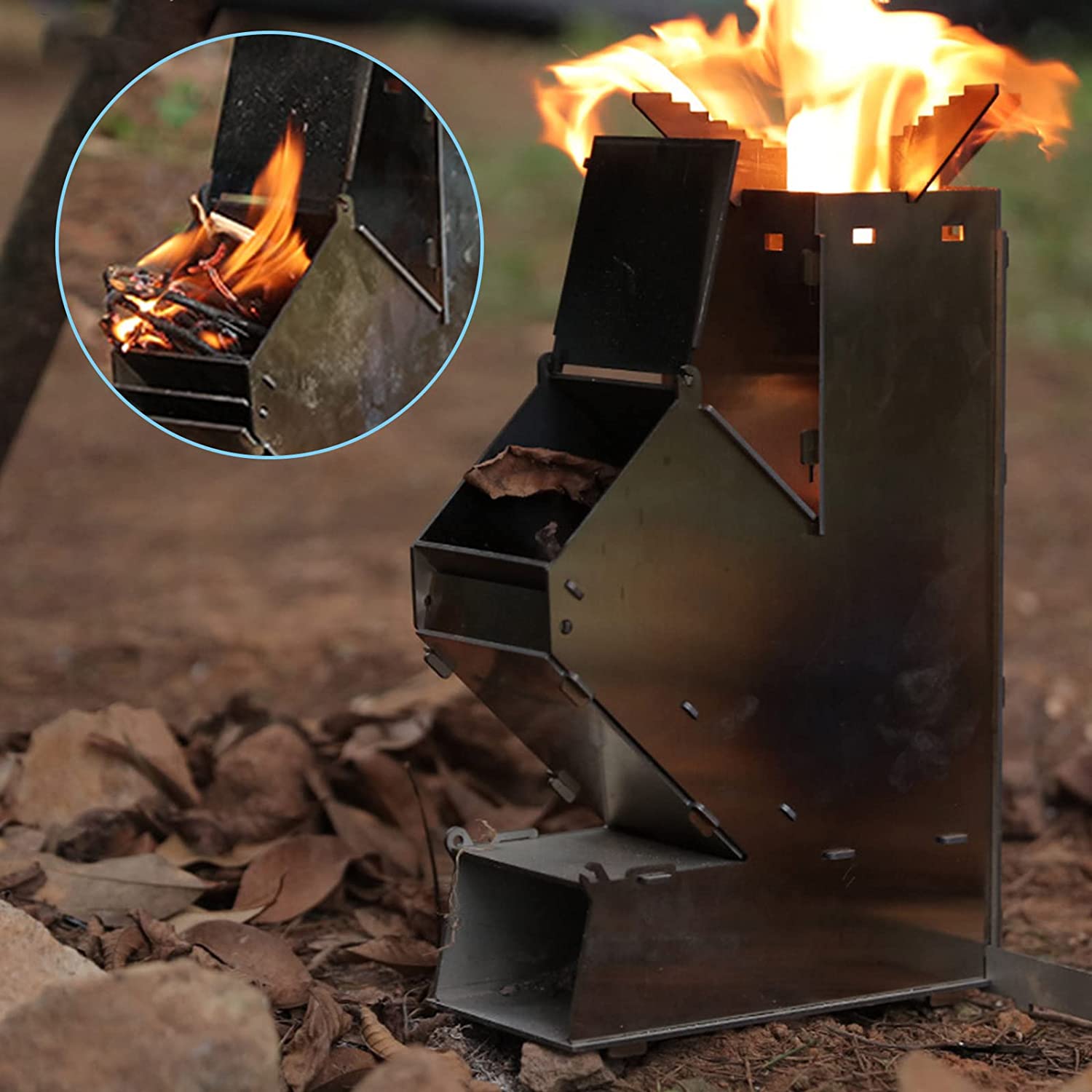 FETCOI Camping Stove Lightweight Foldable Stainless Steel Wood Burning ...