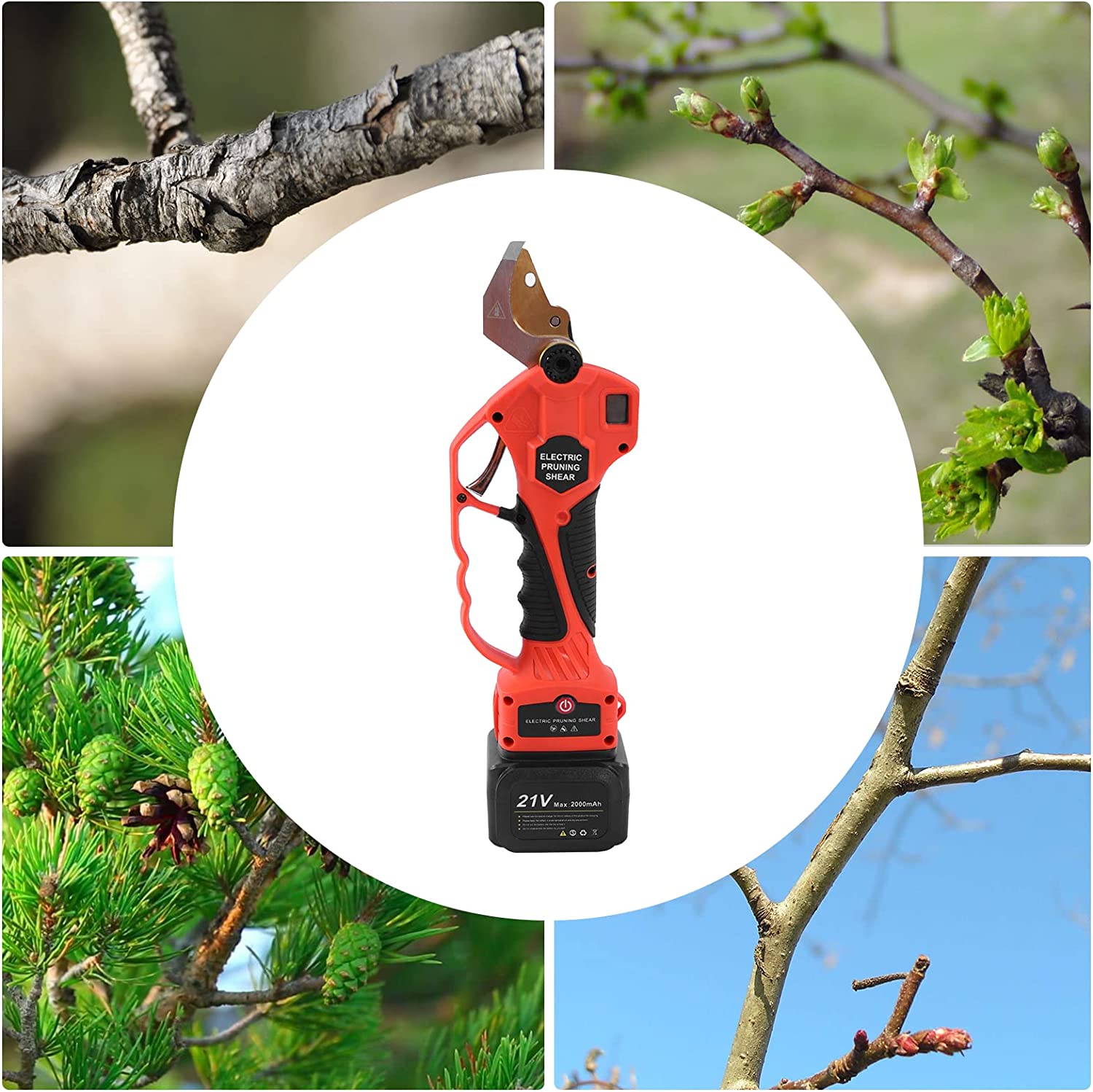 FETCOI Cordless Pruning Shears Electric Pruner with 7.3 Foot High Reach ...