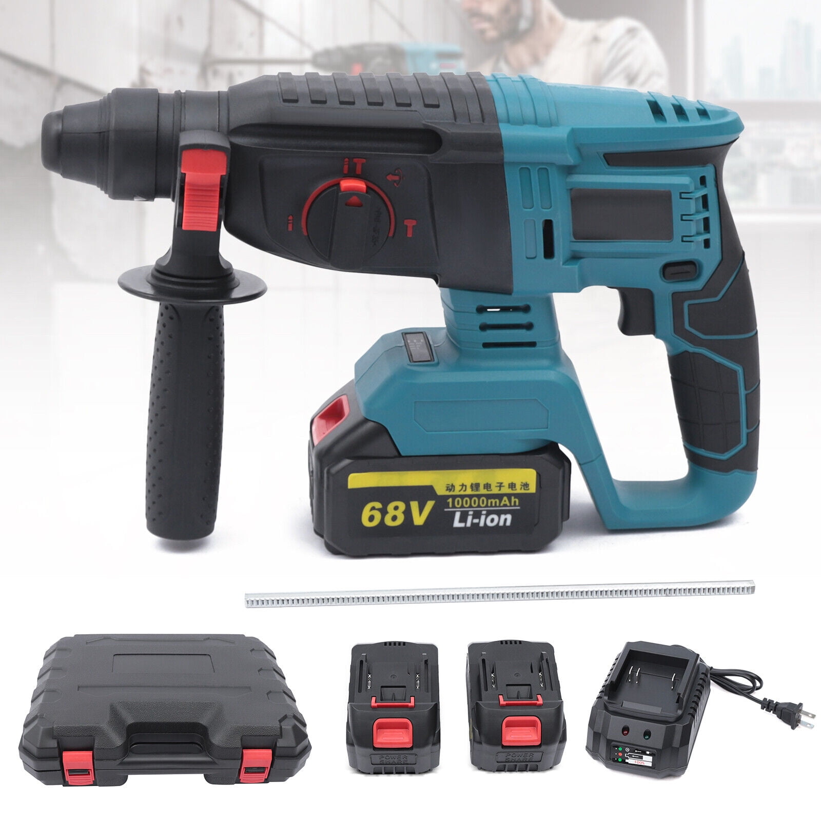 FETCOI Electric Cordless Brushless Hammer Demolition Concrete Breaker ...