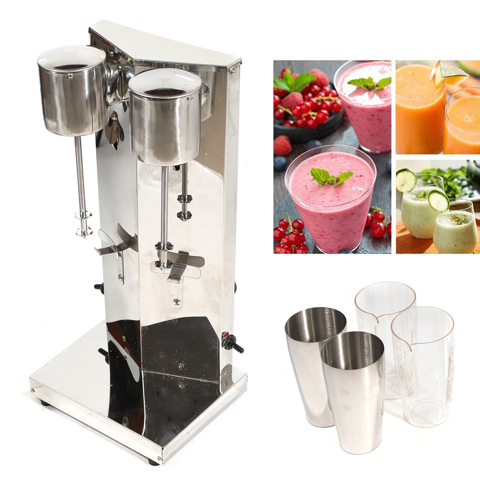 FETCOI Milkshake Maker, Stainless Steel Double Head 180W Electric ...
