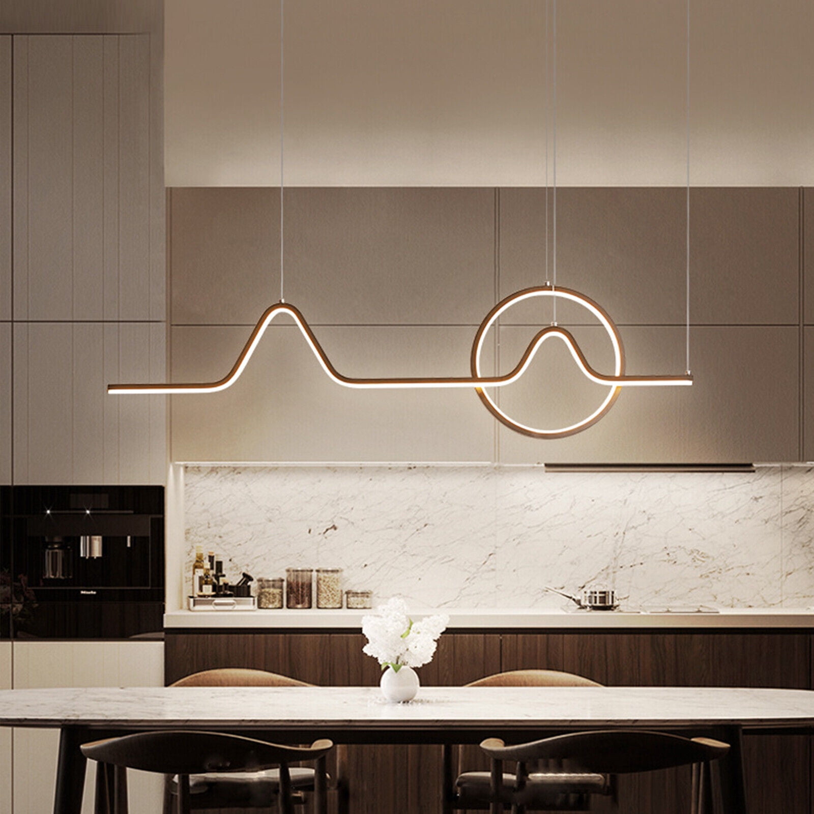 FETCOI Modern LED Kitchen Island Light Pendant Chandelier Ceiling ...