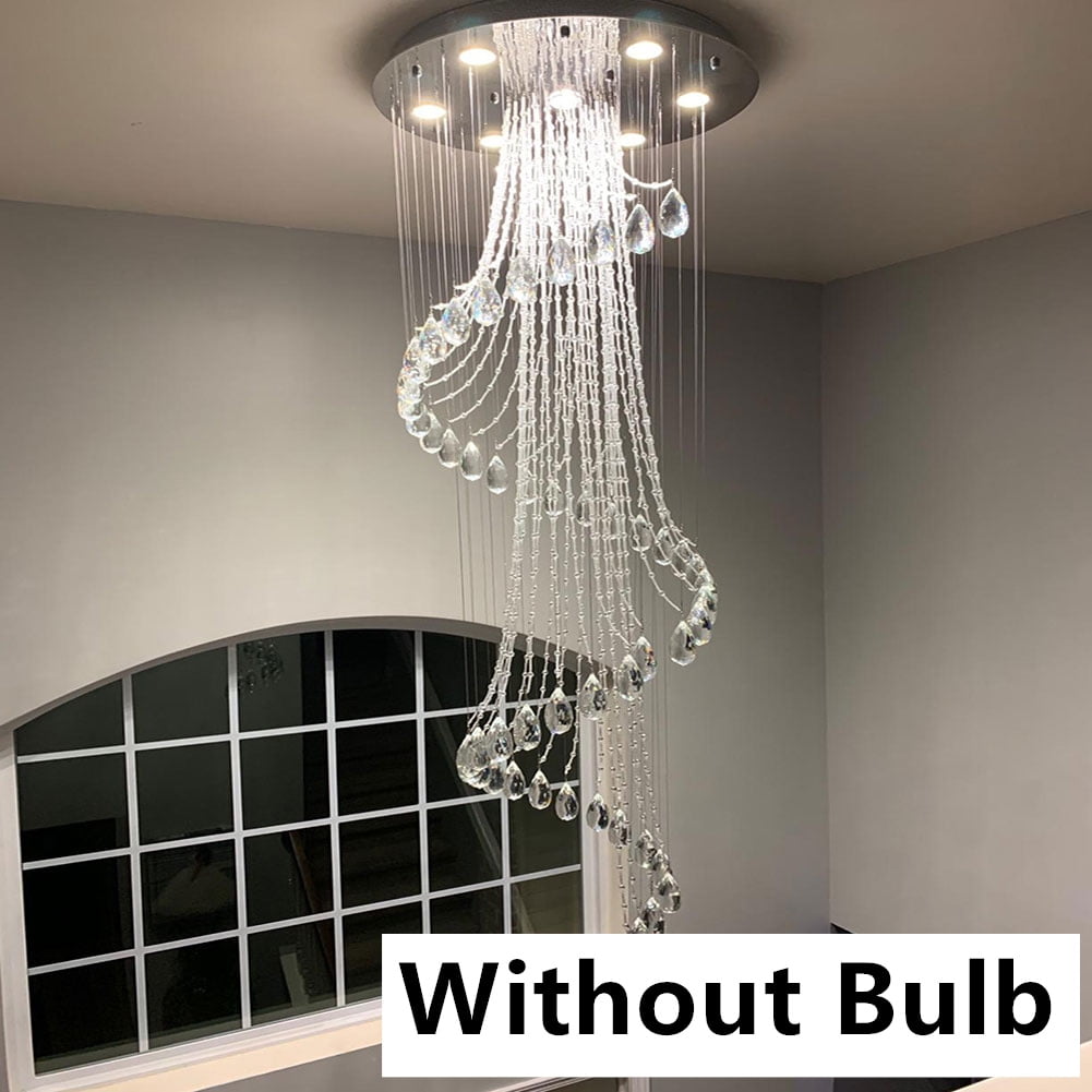 FETCOI Modern Spiral Chandelier Lighting Fixture for Staircase Rain ...