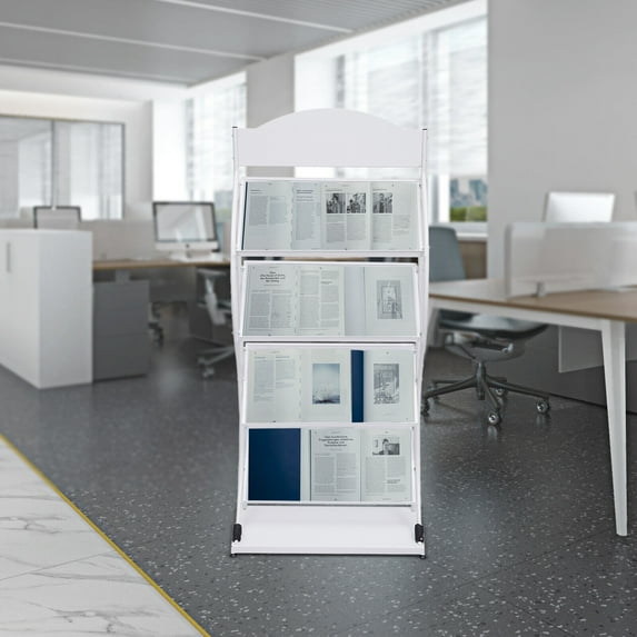 FETCOI Newspaper Magazine Display Rack Stand Iron Book Rack Floor ...