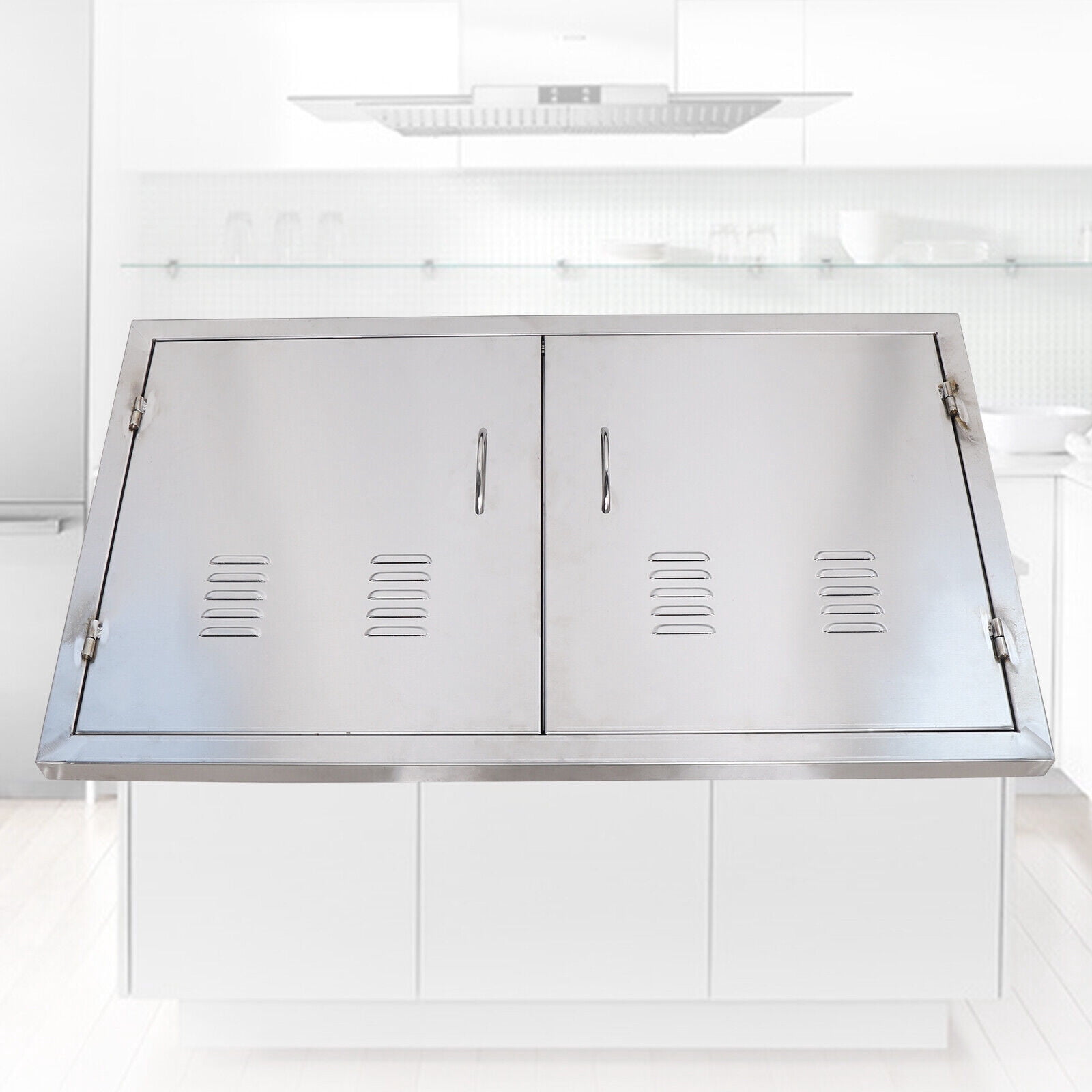 FETCOI Outdoor Kitchen Cabinet Access Door Double Door Stainless Steel ...