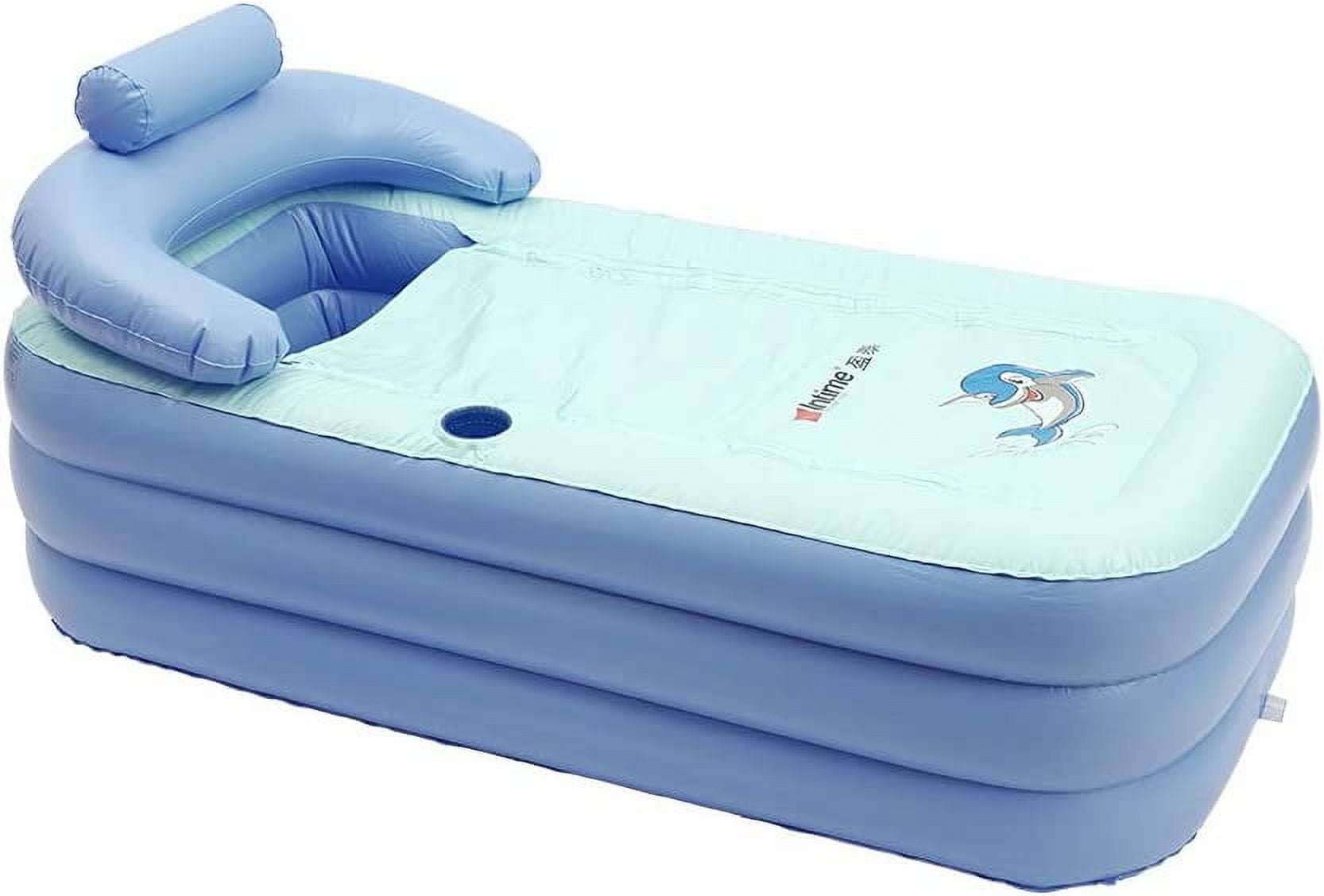 FETCOI Portable Bathtub, Pink/ Blue/ Light Blue Multi-function PVC ...