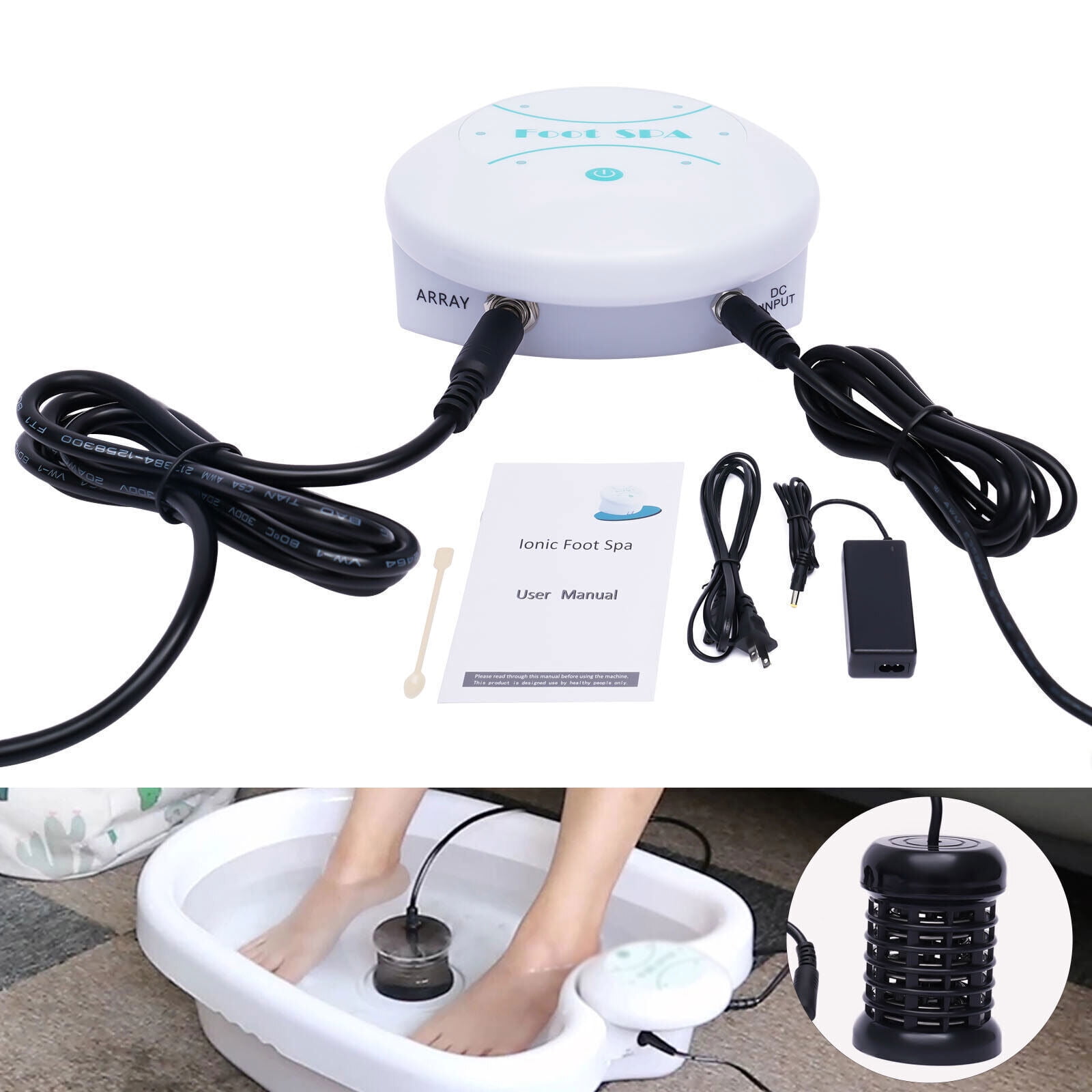 FETCOI Portable Salon Ion Aqua Foot Bath Ionic Detox Foot Bath Spa ...