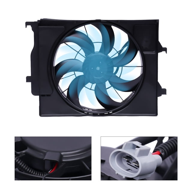 FETCOI Radiator Condenser Cooling Fan Assembly For Hyundai Accent Kia ...