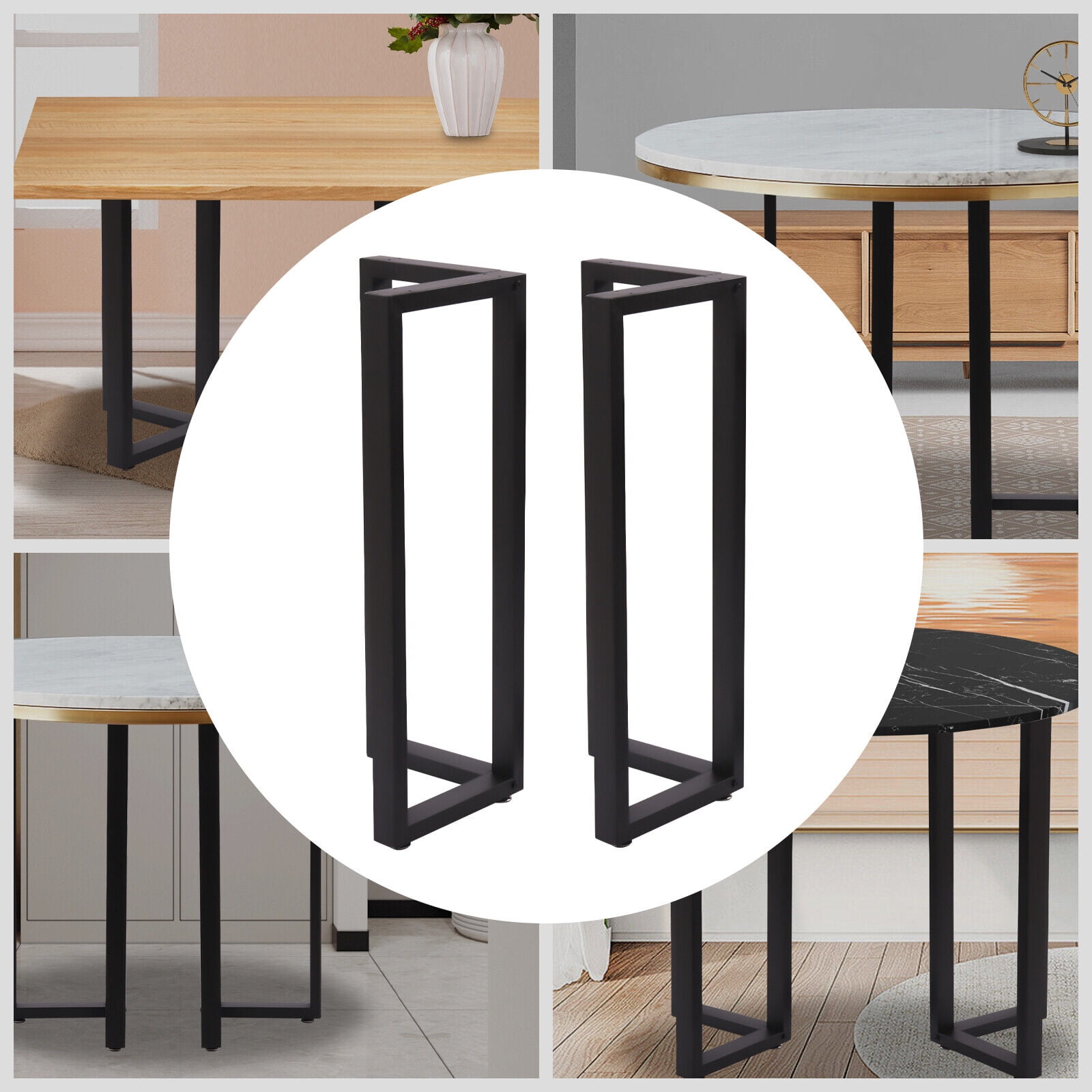 FETCOI Set of 2 Rectangular Table Legs 35" V-shape Furniture Legs ...