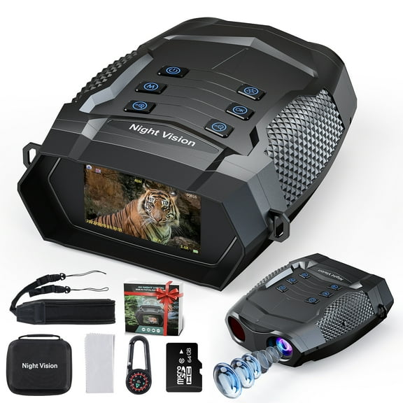 WARMTUYO Gray Night Vision Goggles for Adults,4K Night Vision Binoculars with 5000mAh ...