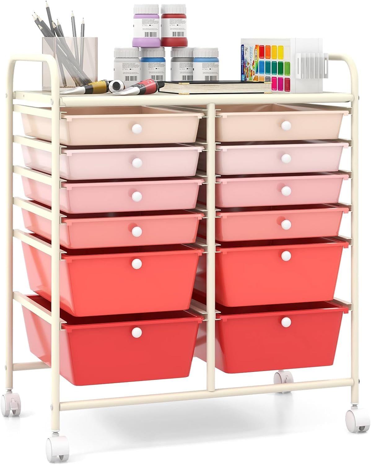 FETON 12 Drawer Rolling Storage Cart Tools Scrapbook Paper Office ...