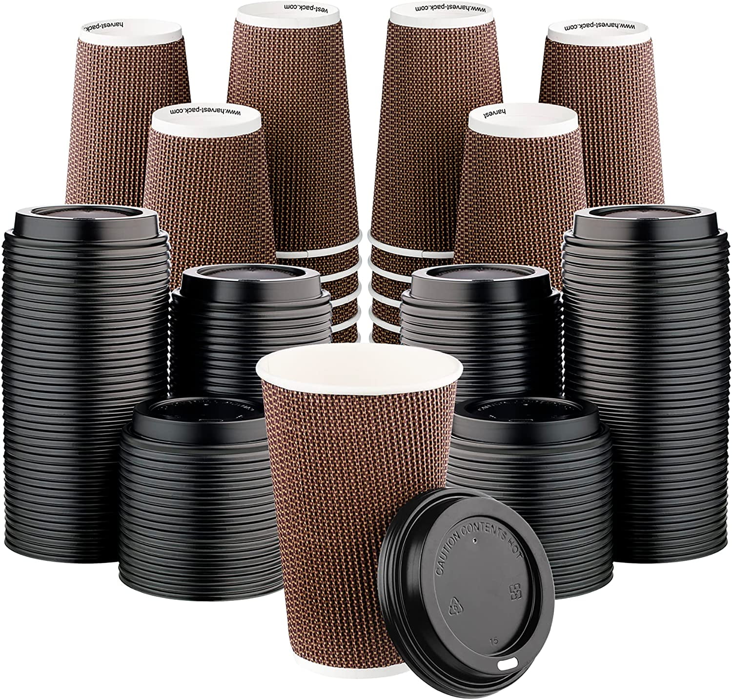 FETON[340 SET]Harvest Pack 16 oz Disposable Coffee Cups, Insulated ...