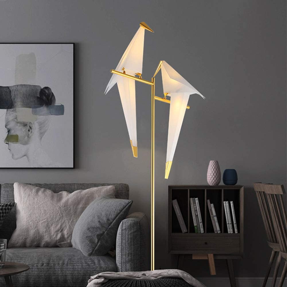 FETON 72In Modern LED Floor Lamp, Bird Floor Light Gold Metal Fixtures ...