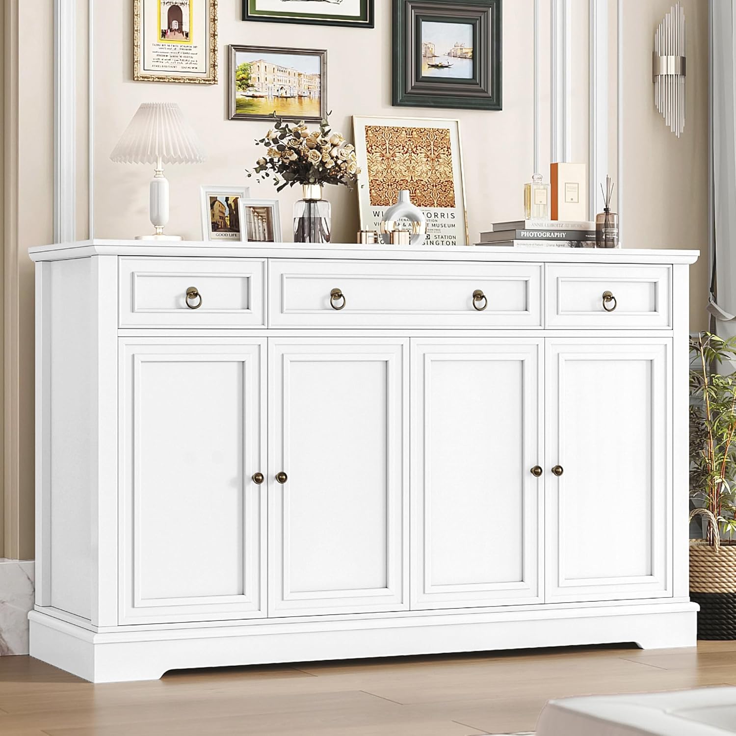 FETON Buffet Cabinet with Storage, 55.1" Large Sideboard Buffet Cabinet ...