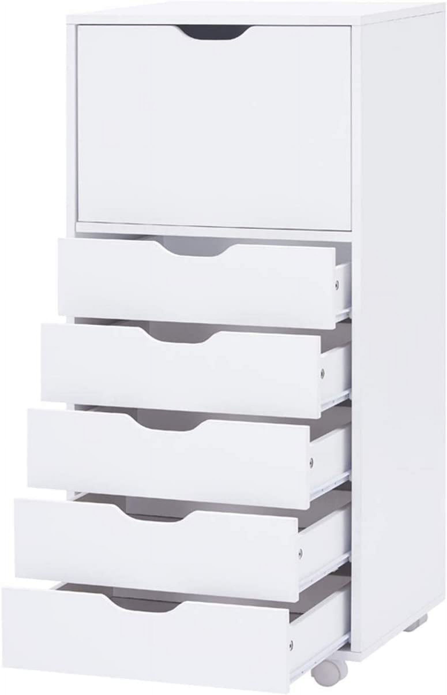 FETON Carly 6-Drawer Office Storage File Cabinet on Wheels, Mobile ...