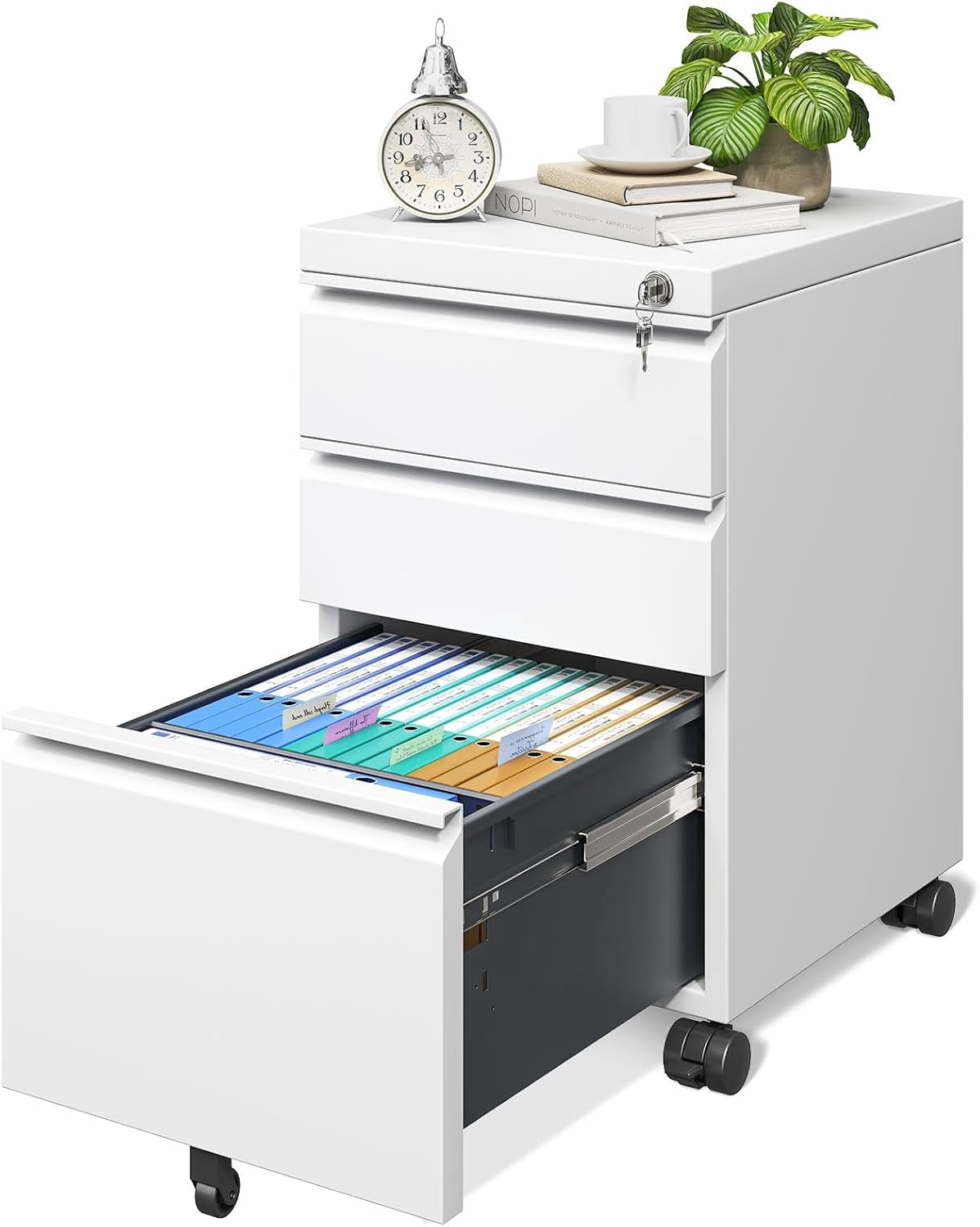FETON File Cabinet for Home Office, Fully Assembled Filing Cabinet 3 ...