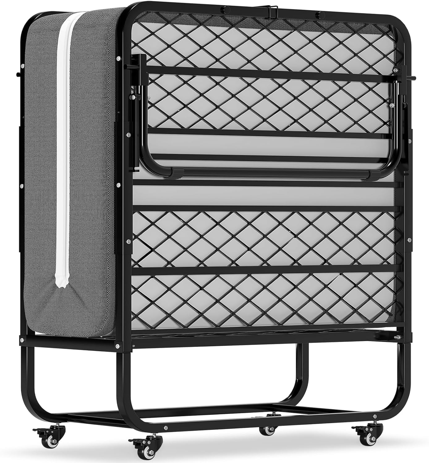 FETON Folding Bed with Mattress 75 x 38 Twin Size Bed Frame Portable ...