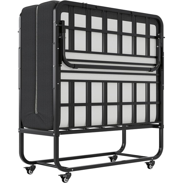 Feton Folding Bed With Mattress 75x38 Twin Size Bed Frame Portable