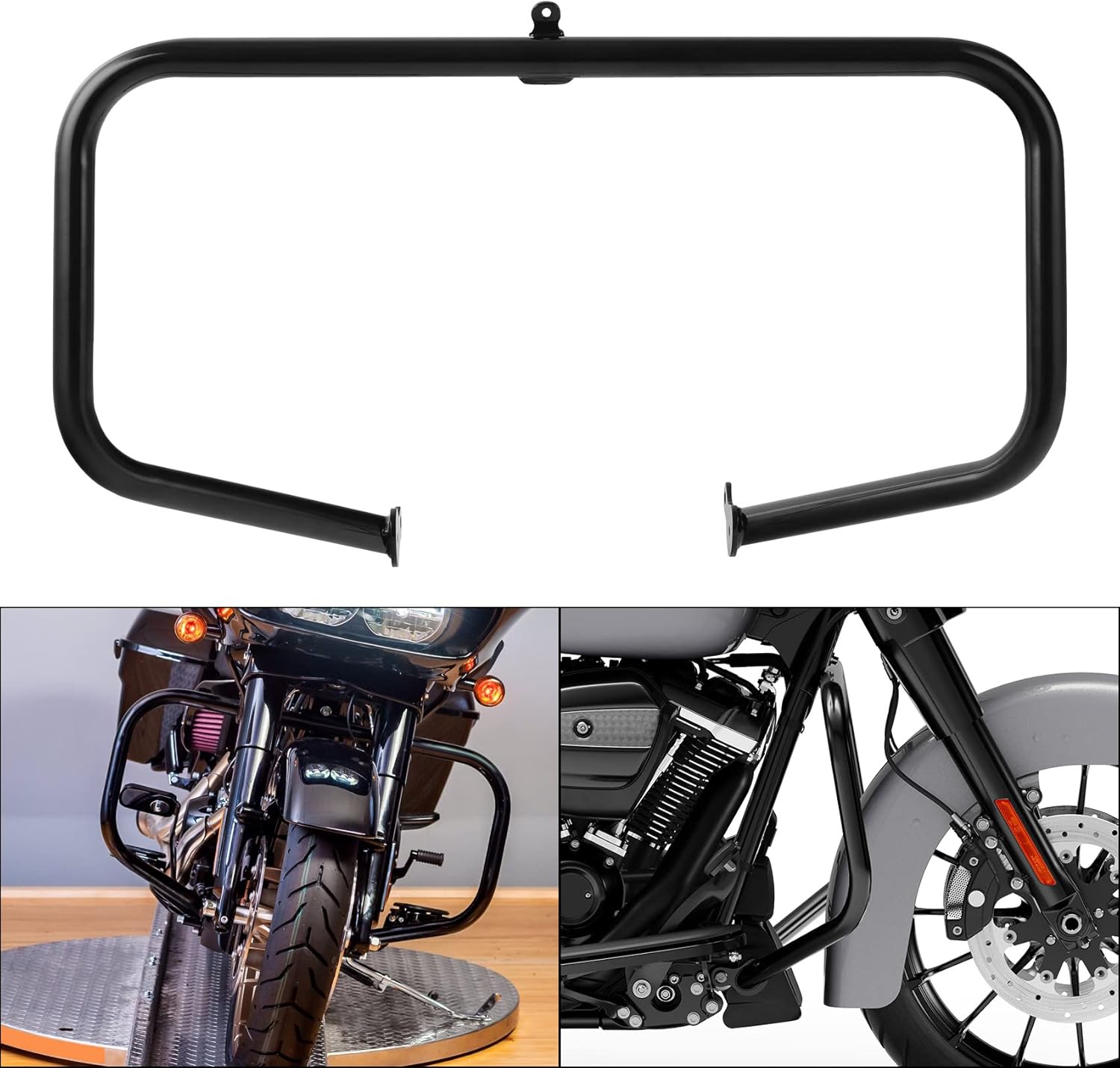 FETON Gloss Black Engine Guard Highway Crash Bar for Harley Road King ...