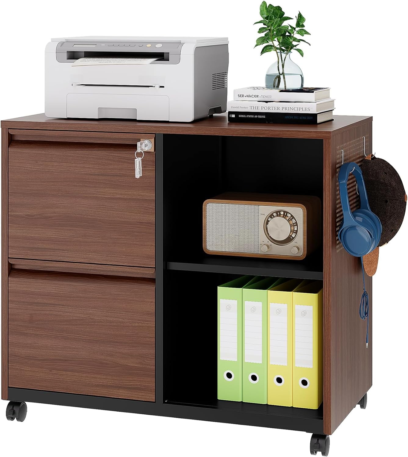 FETON Mobile Filing Cabinet with Lock,Metal Lateral File cabinets ...