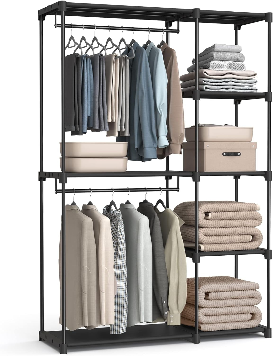 FETON Portable Closet, Freestanding Closet Organizer, Clothes Rack with ...
