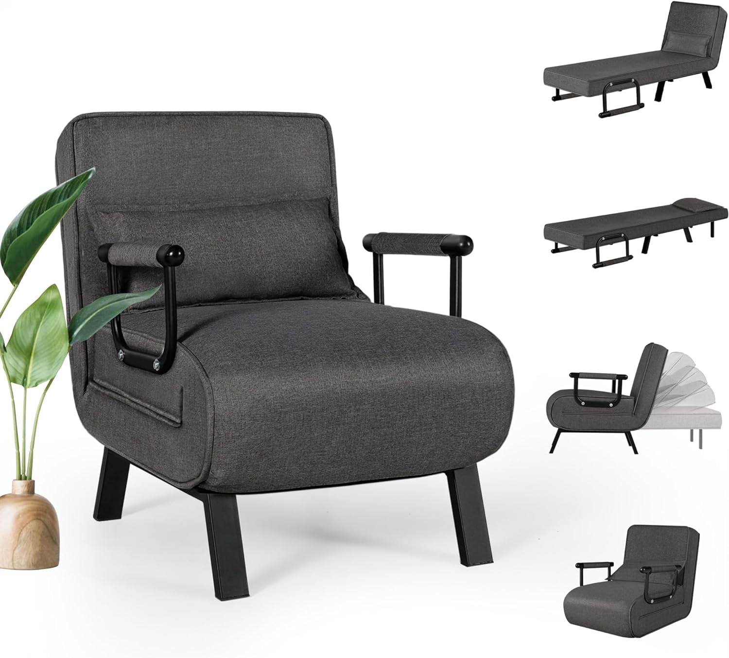 FETON Sleep Chair Bed, Comfy Convertible Sleeper Chairs for Adults, 5 ...