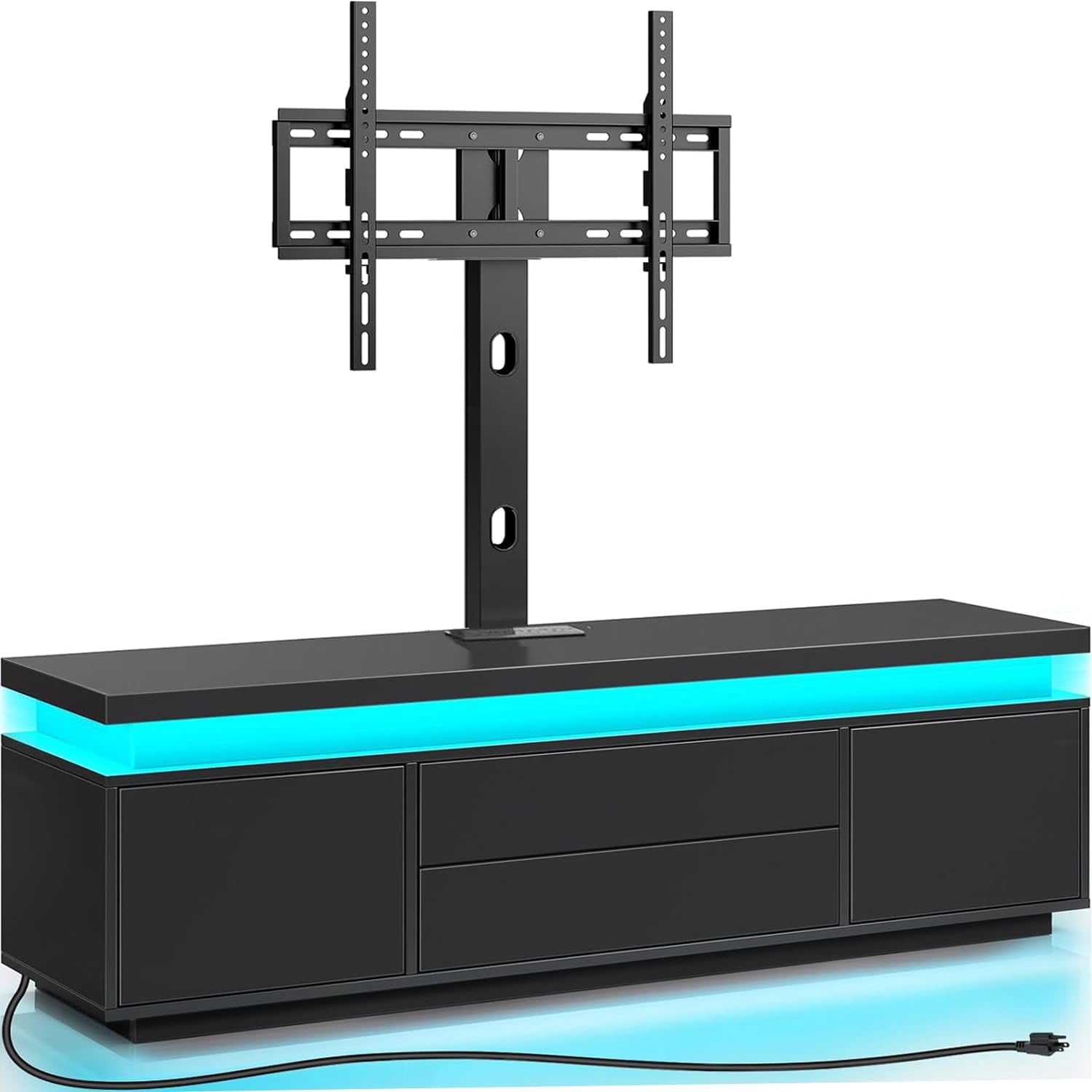 FETON TV Stand with Mount & Power Outlet, 51" TV Stand Mount for 32/45 ...