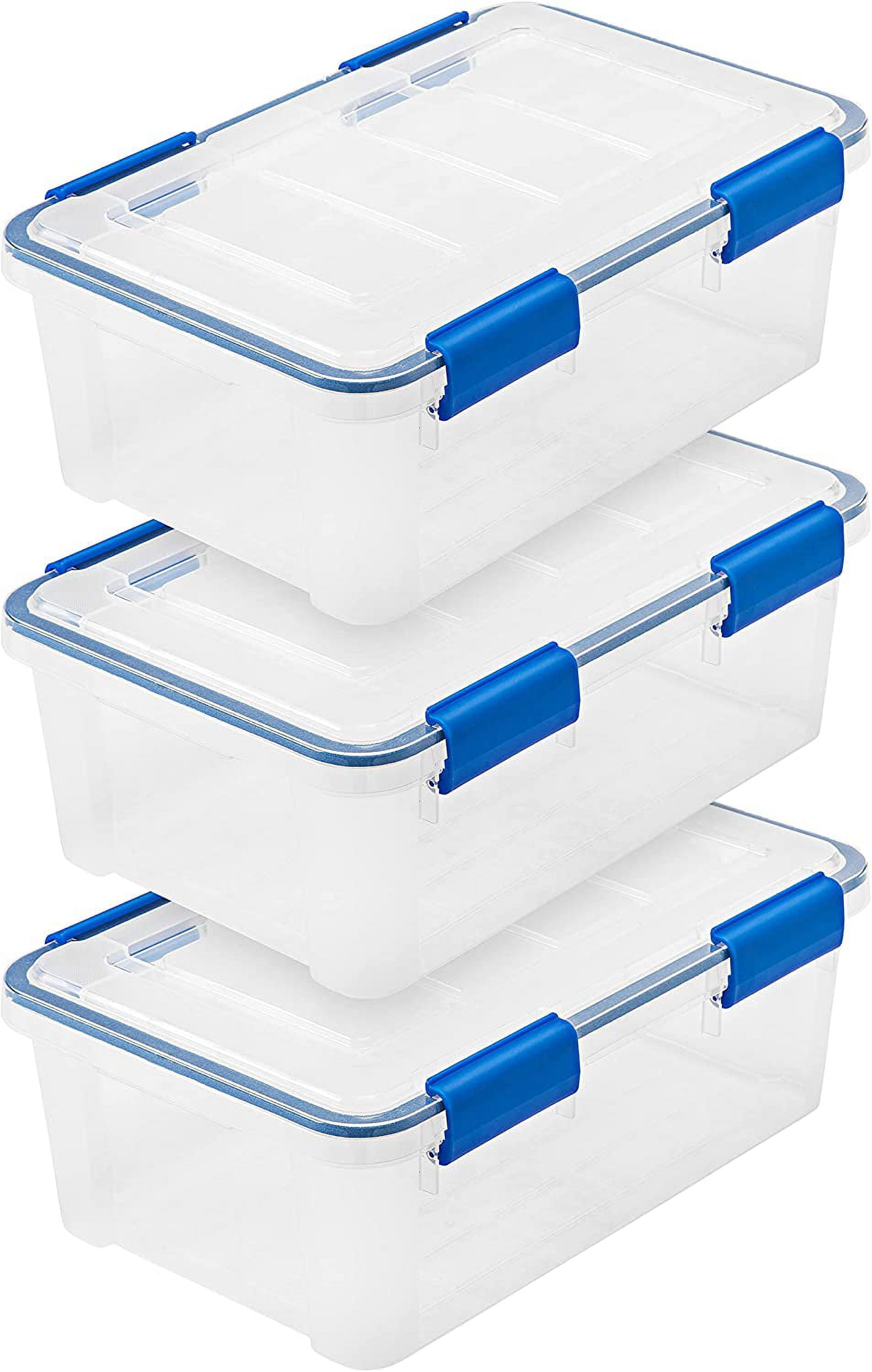 FETON USA 16 Qt Storage Box with Gasket Seal Lid, 3 Pack - BPA-Free ...