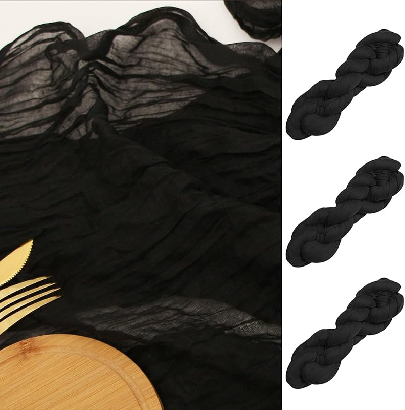 FEXIA Purple Cheesecloth Table Runner 35x120 Inches Gauze Table Runner ...