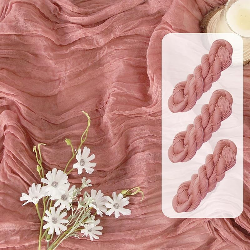 FEXIA Purple Cheesecloth Table Runner 35x120 Inches Gauze Table Runner ...