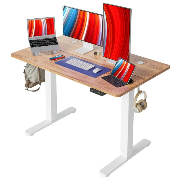 FEZIBO 40" x 24" Height Adjustable Standing Desk, Electric Stand Up ...