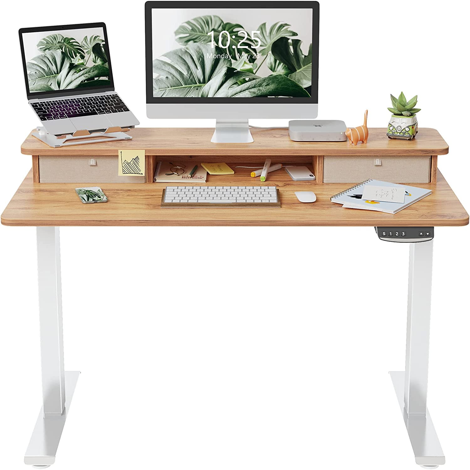 FEZIBO 40 x 24 Inch Height Adjustable Electric Standing Desk with ...