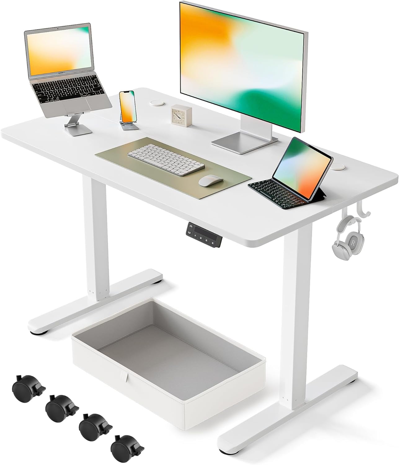 FEZIBO 40 x 24 Inches Standing Desk with Drawer, Adjustable Height ...