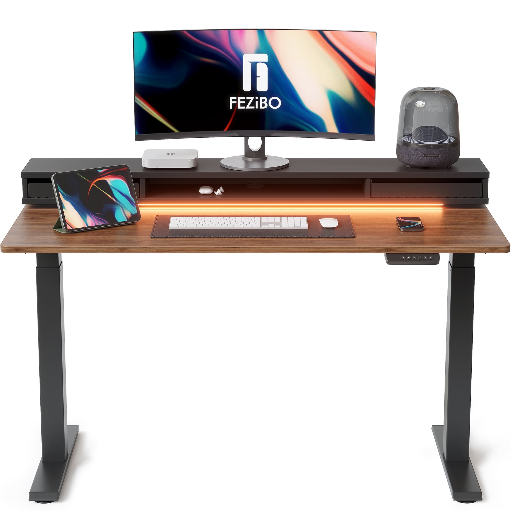FEZIBO Electric Standing Desk 48x26 Inch, Adjustable Height, Monitor ...