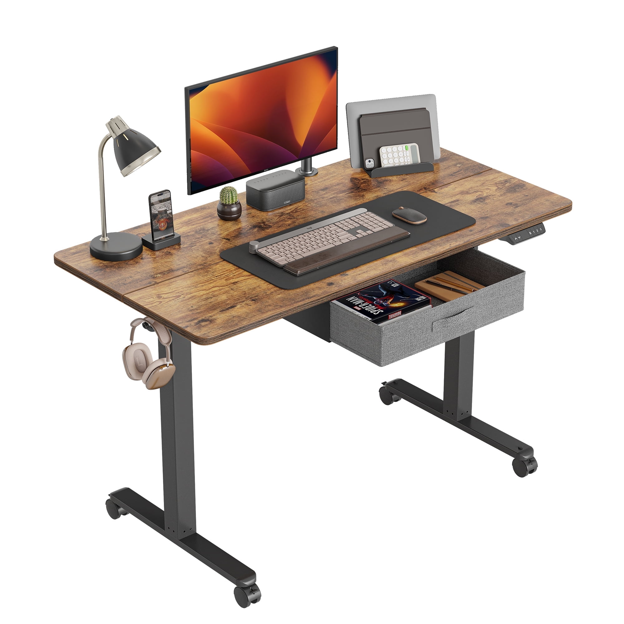 FEZIBO Electric Standing Desk with Fabric Drawer, Philippines | Ubuy