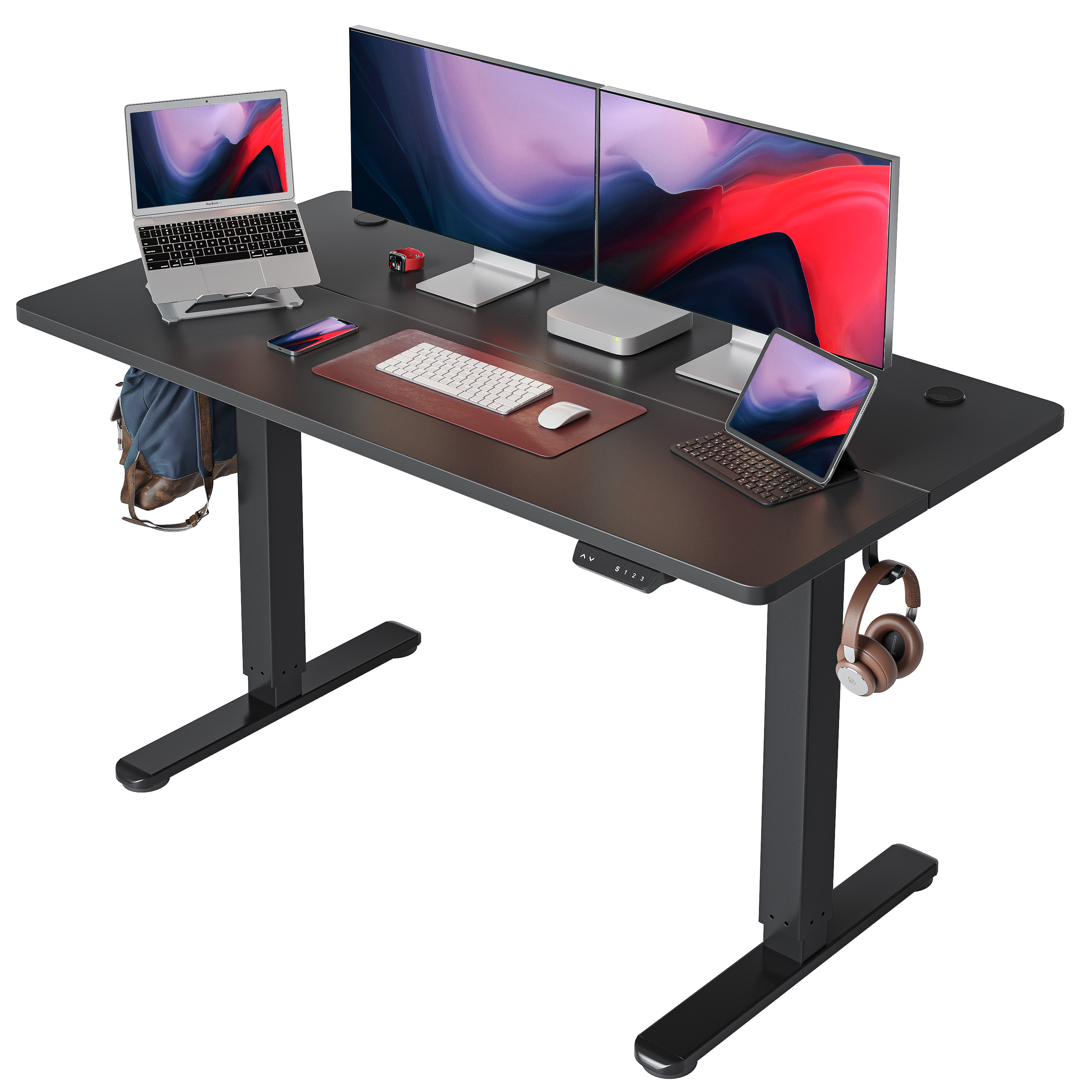FEZIBO 48" x 24" Height Adjustable Standing Desk, Electric Stand Up ...