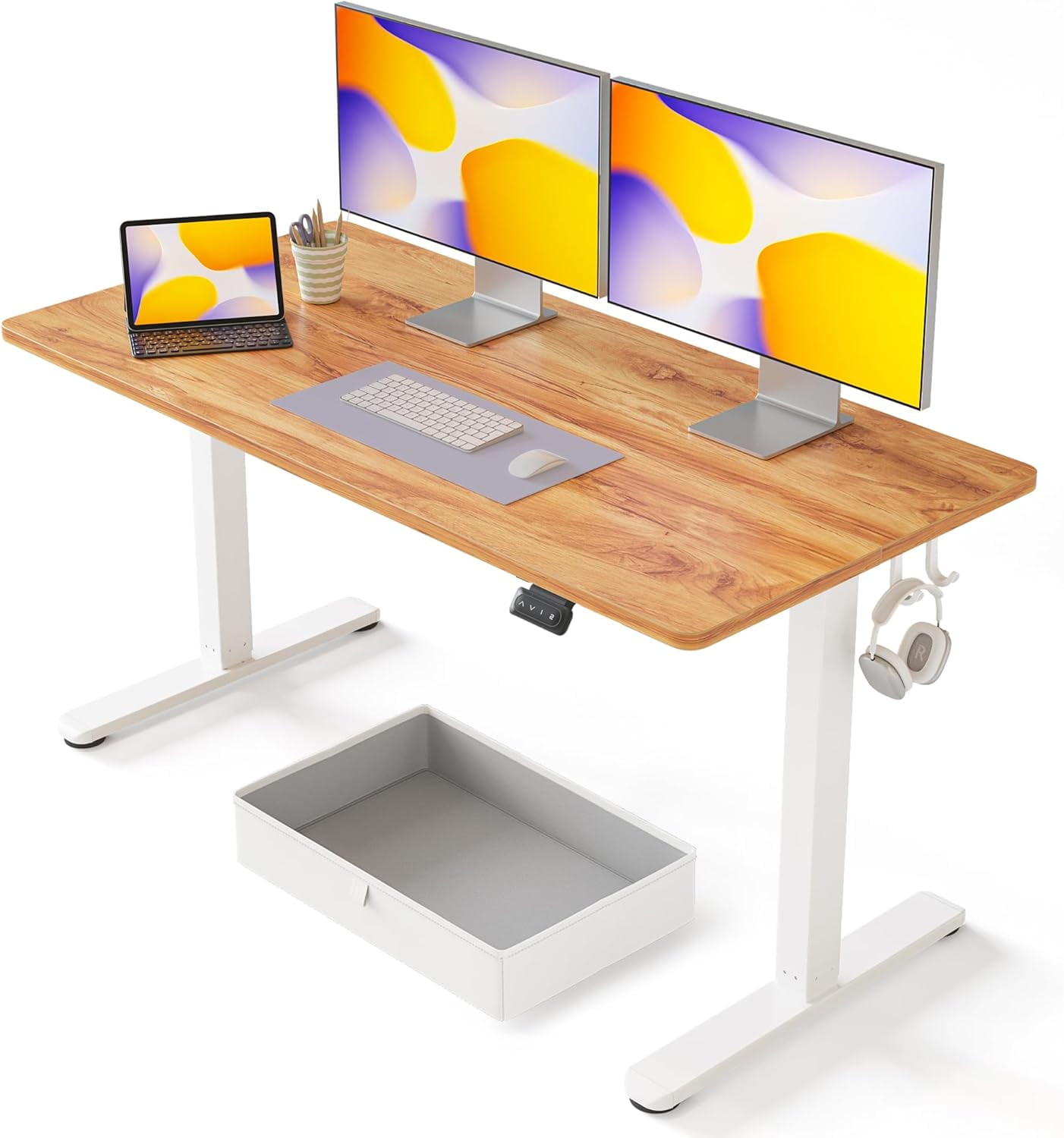 FEZIBO 55 x 24 Inches Standing Desk with Drawer, Adjustable Height ...