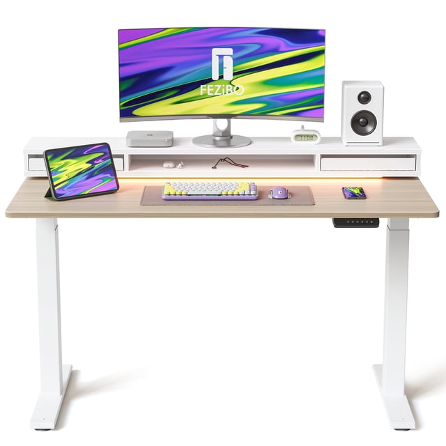 FEZIBO Electric Desk | Glass desks for home office retailers - Walmart ...