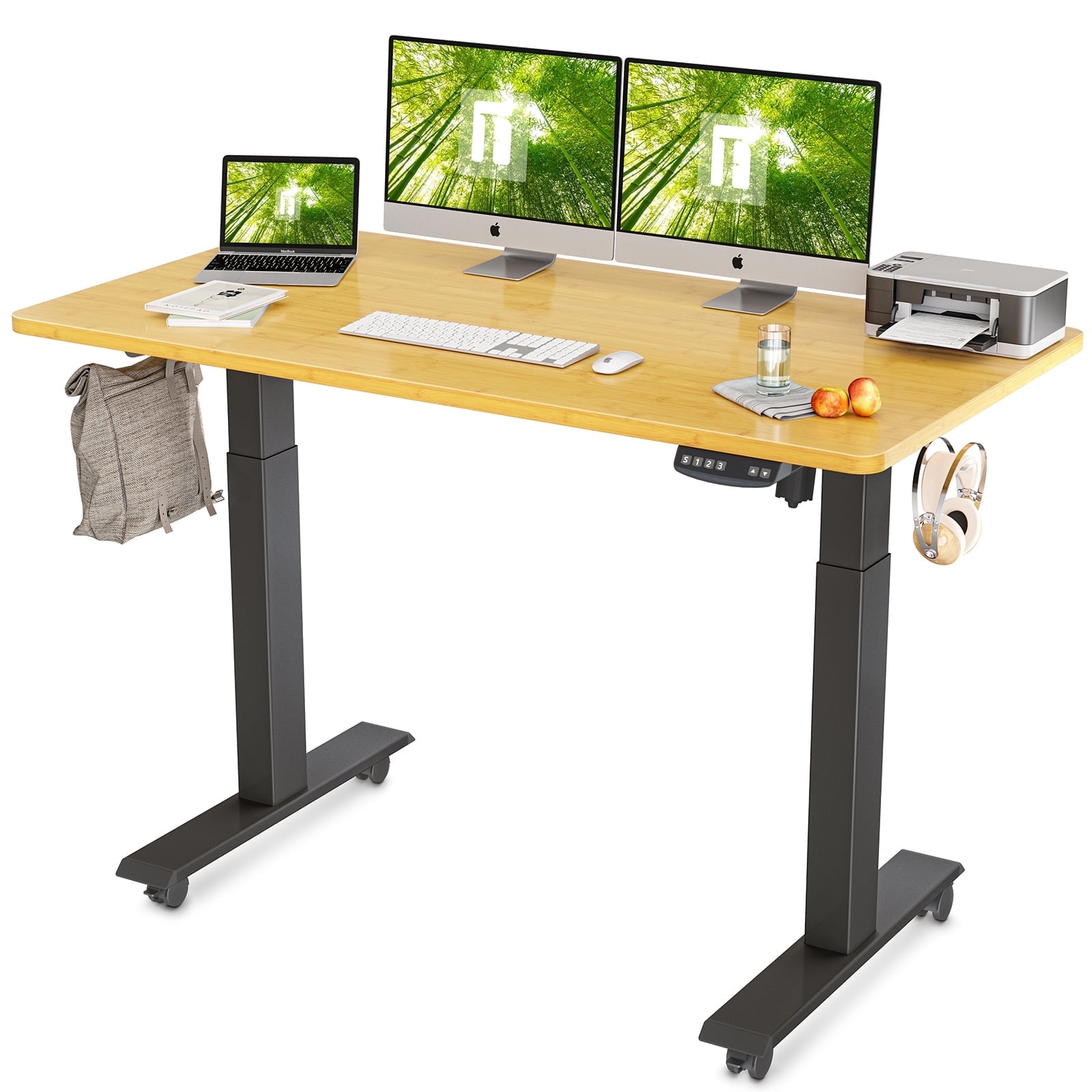 FEZIBO 63" x 24" Height Adjustable Standing Desk, Electric Stand Up ...