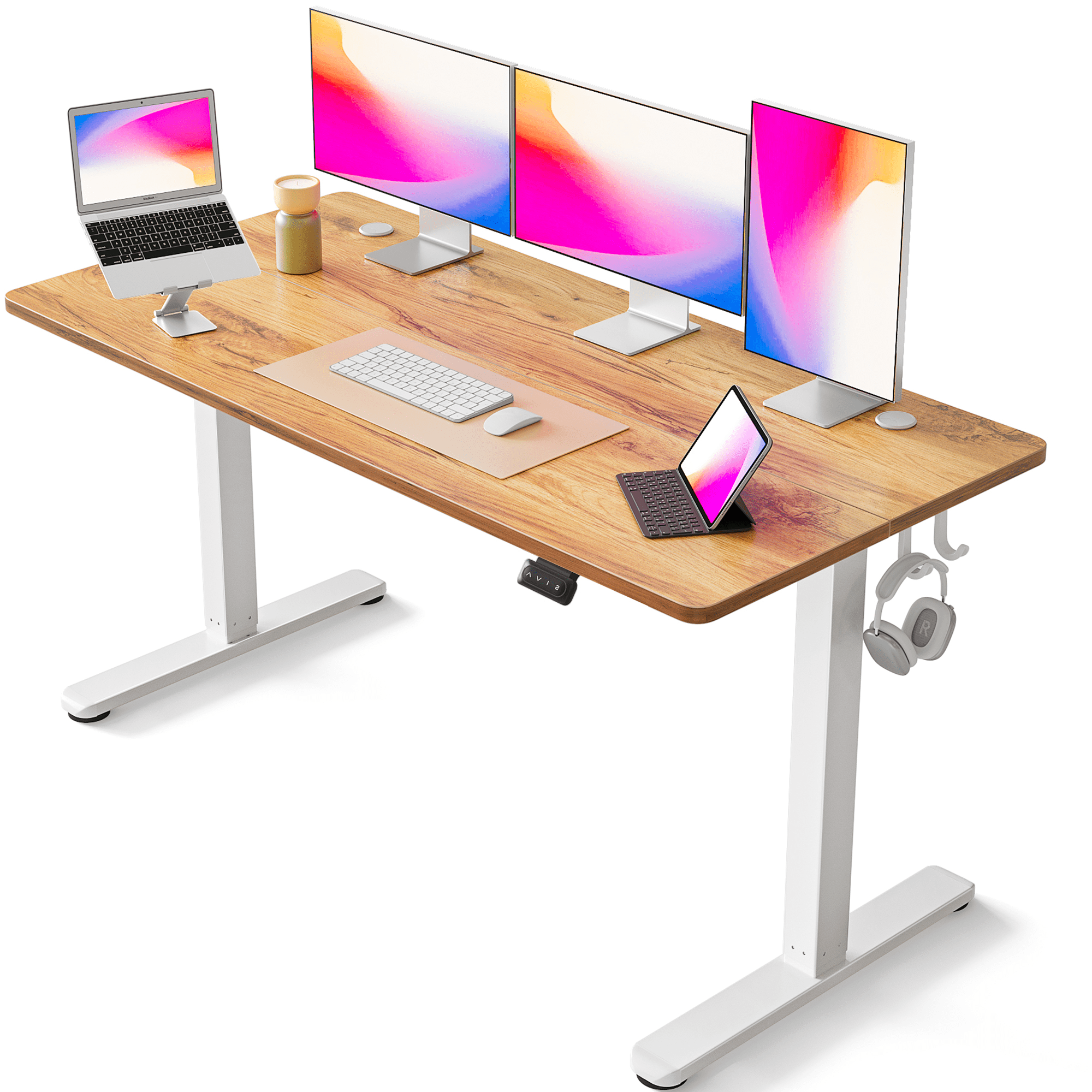 "FEZIBO Adjustable Standing Desk 63""x24"", Electric Stand Up Table ...