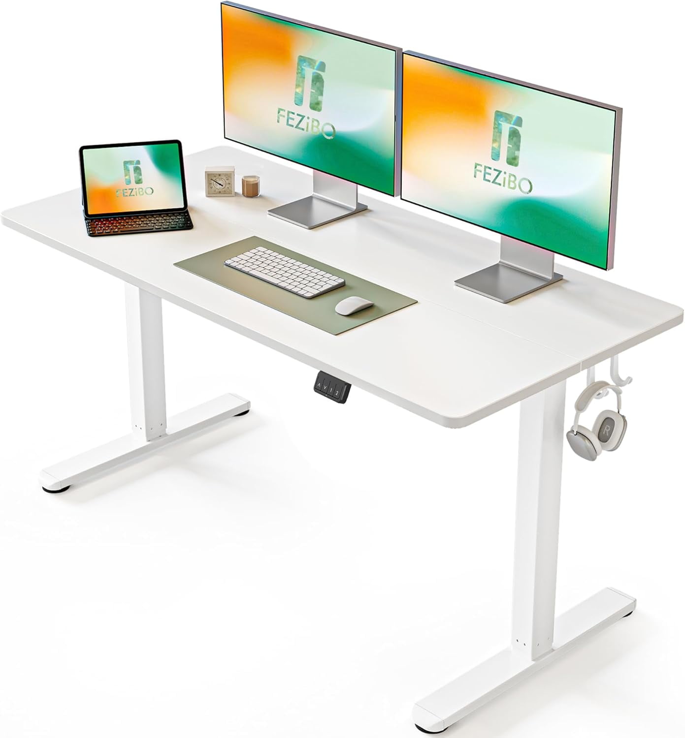 FEZIBO Electric Standing Desk, 55 x 24 Inches Height Adjustable Stand ...