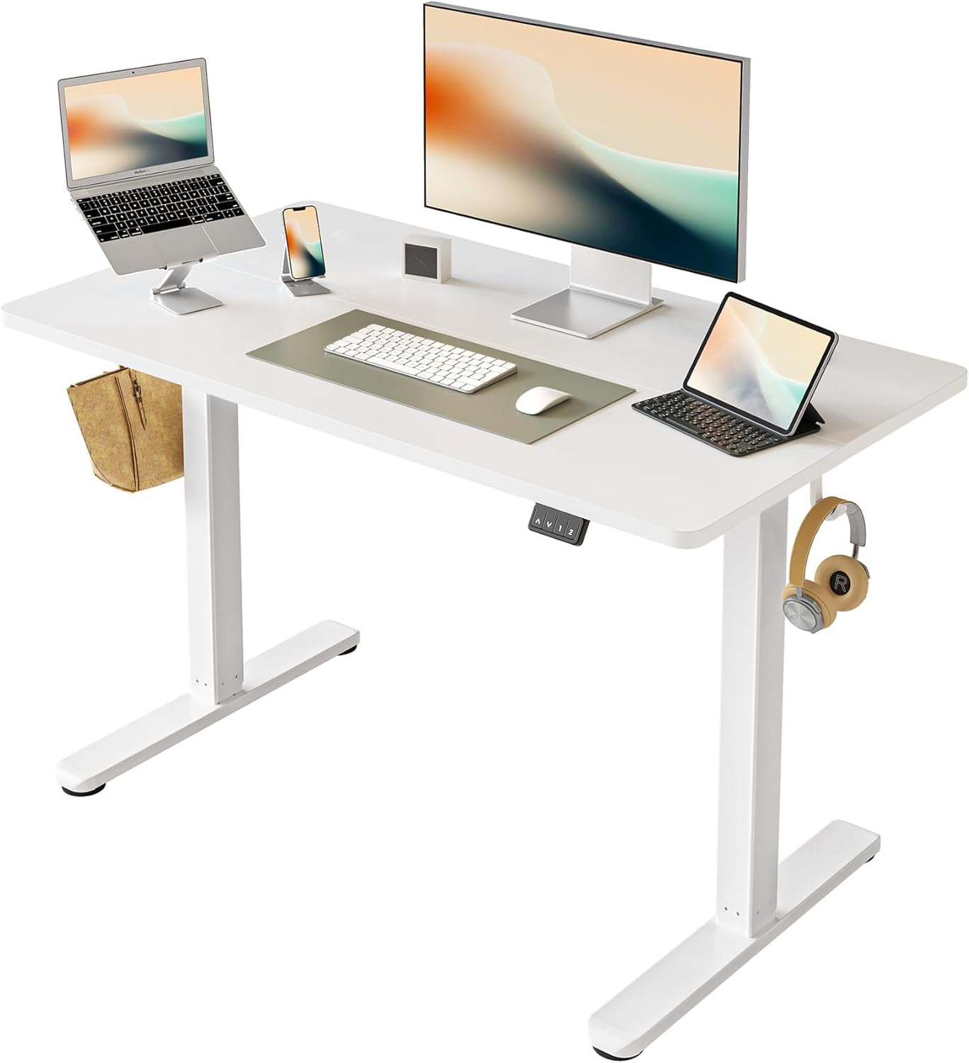 FEZIBO Electric Standing Desk, Height Adjustable Stand up Desk, 40 x 24 ...