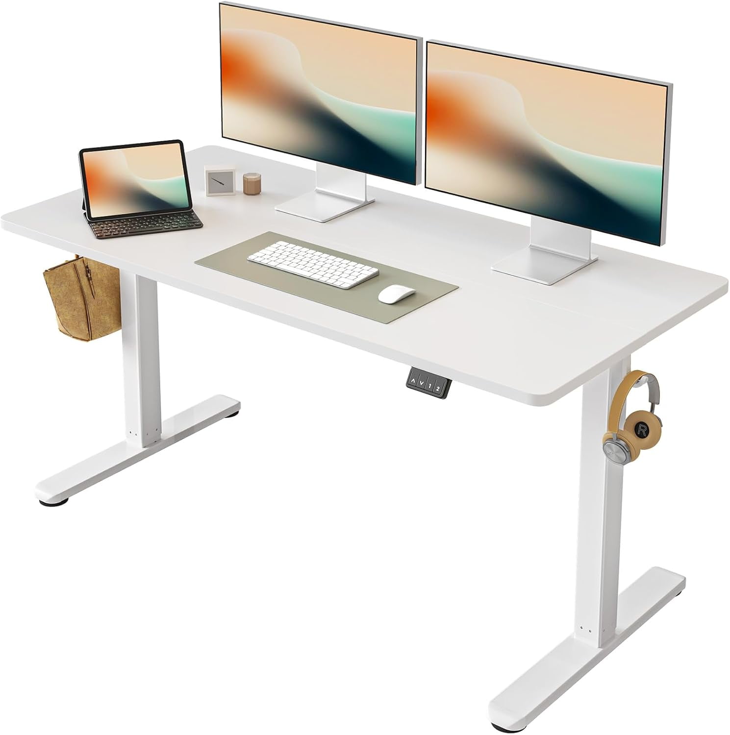 FEZIBO Electric Standing Desk, Height Adjustable Stand up Desk, 60 x 24 ...